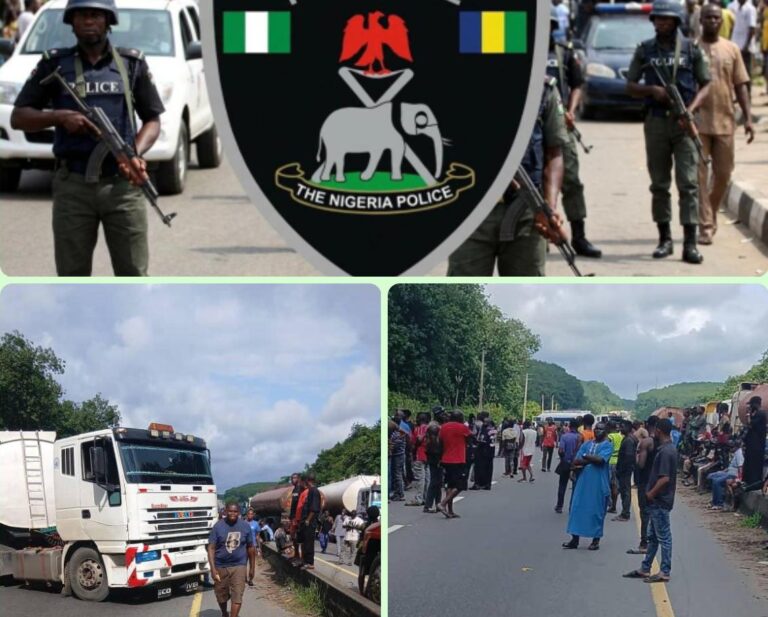 Truck Drivers Block Lagos/Ore/Benin Highway Over Alleged Police Extortion